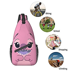 Wave Pink Sling Bag Crossbody Sling Backpack Travel Hiking Chest Bag Daypack For Purses Shoulder Bag Women Men