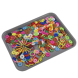 Joyeen Plastic Fast Food Serving Tray, 6 Pack Restaurant Trays, Grey