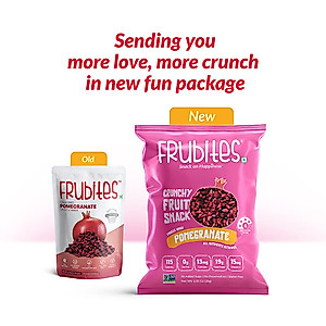 Frubites Pomegranate - Freeze Dried Fruit Snack (Pack of 5, 100 grams), Crispy, Crunchy Pomegranate Snack. No added sugar, Vegan, Gluten-Free Snacks for Kids and Adults