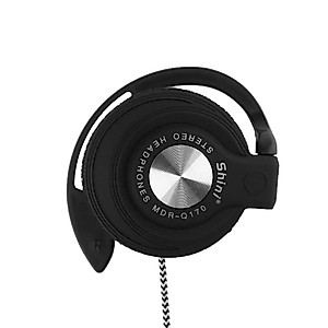 LUYANhapy9 Wired Clip On Ear Sports Earphone，Universal 3.5mm Plug Heavy Bass Headphone Earphones for Sports, Running and Gym Black