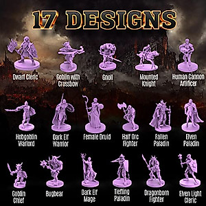 Mythical Heroes Warriors! Mini Figure Set for RPGs - 102 Pcs in 17 Designs - Suitable Size for DND (Warriors! 102 pcs in 17 Designs)
