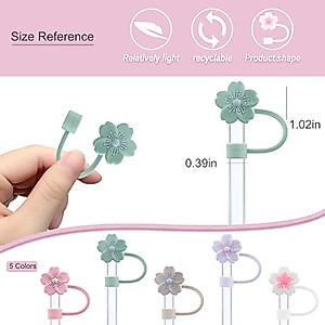 5Pcs 0.4in/10mm Diameter Silicone Straw Covers Cap Compatible with Stanley 20 30&40 Oz Cup, Straw Toppers for Stanley 40 Oz Tumbler with Handle, Dust-Proof Straw Caps for Water Bottle