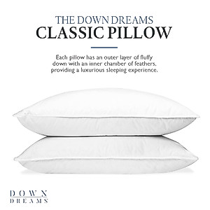 Down Dreams Manchester Mills Classic Pillows - Queen/Firm Support 2-Pack