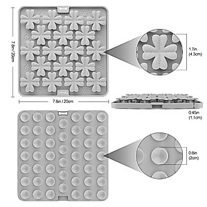 Coomazy Silicone Snuffle Mat for Dogs, Interactive Sniff Feeding Training Mat for Puppy, Helps with Stress Relief, Foraging Skills, Brain Stimulation and Boredom, Grey