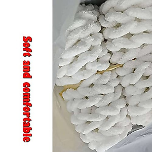 Chunky Knit Throw Blanket, Warm Large Soft Chenille for Couch Bedroom Decor, Giant Chunky Yarn Throw Blankets Hand-Made, Machine Washable