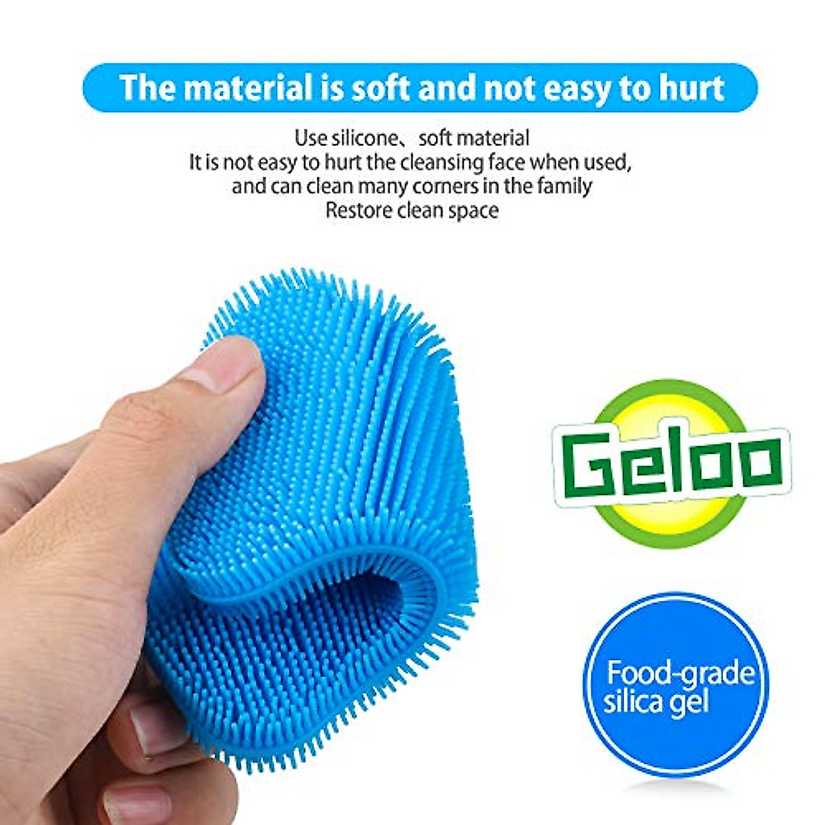 Geloo 3 Pack Silicone Sponge Kitchen Sponge, Sponges for Dishes Washing Kitchen Gadgets Cleaning Brush, Dish Sponges Double Sided Silicone Sponge Brush