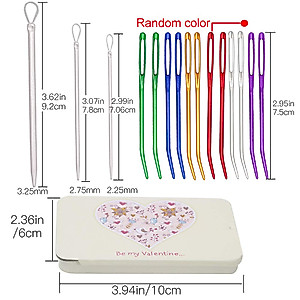 UOOU Yarn Needle, Bent Needle Tapestry Needle Set Wool Needles Large-Eye Blunt Needles Sewing Needles Weave Knitting Needles with Box (Random Color)