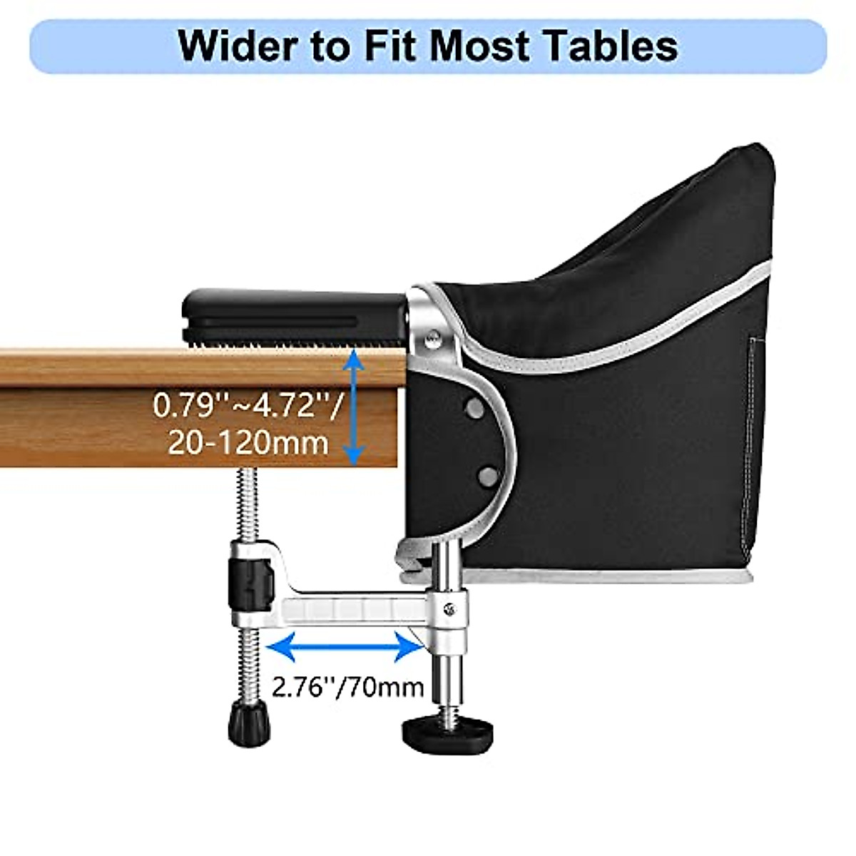 Hook on Chair with Removable Dining Tray, Portable Clip on High Chair Use at Most Tables, Fast Table Chair with Carry Bag, Travel Feeding Seat for Baby & Toddlers