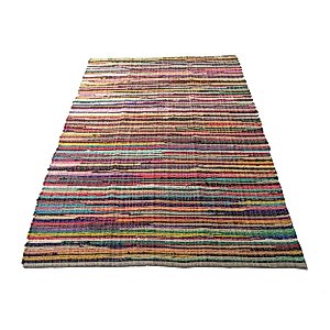 Chardin home - Eco Friendly 100% Recycled Cotton Colorful Chindi Area Rug – 5’x7’, Multi