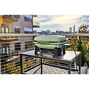 Weber Lumin Compact Outdoor Electric Barbecue Grill, Light Green - Great Small Spaces such as Patios, Balconies, and Decks, Portable and Convenient