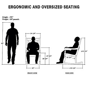 Cambridge Casual Thames Oversized Rocking Chair, Black