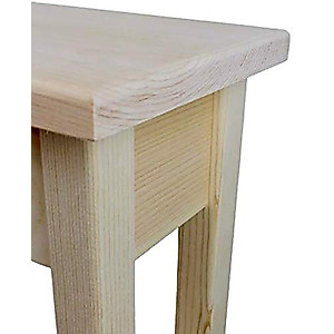 60" Narrow Console Sofa Table - Unfinished Foyer Pine Table With Bottom Storage Shelf