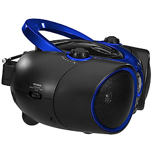 Jensen CD-490 Portable Sport Stereo CD Player with AM/FM Radio and Aux Line-in & Headphone Jack (Blue)