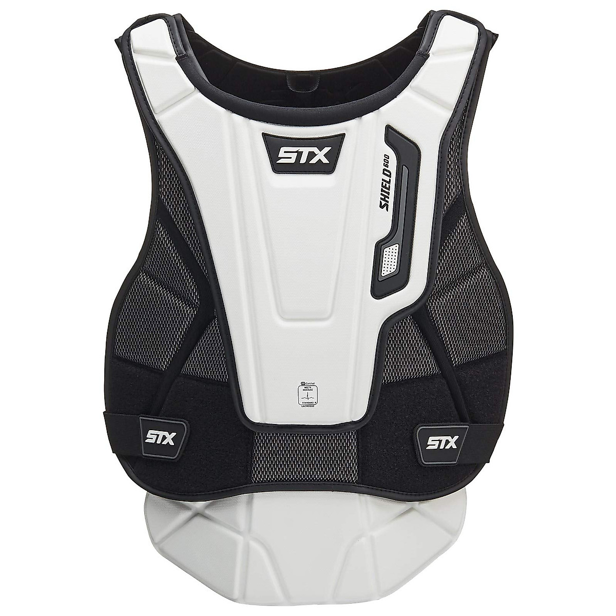 STX mens Lacrosse Shield 600 Goalie Chest Protector , White/Black, Extra Large