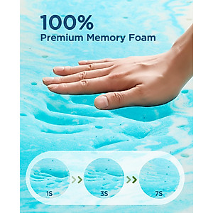 Dreamsmith 2-Inch Twin Size Memory Foam Mattress Topper, Cooling Gel Mattress Topper with Airflow Channels, Medium Softness & Ergonomic Support, CertiPUR-US & Oeko-TEX Certified