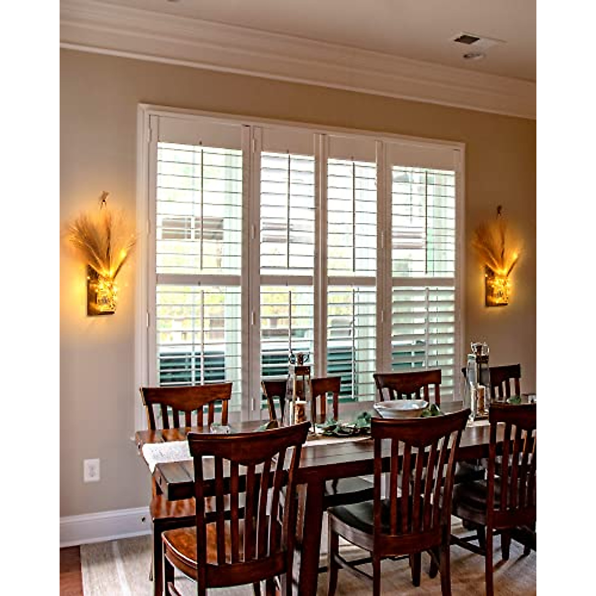 Mason Jar Wall Decor with LED Lights, JACKYLED Rustic Mason Jar Sconces with 12 PCS Faux Pampas Grass, Wall Art Decor for Boho Home Decor, Farmhouse, Bedroom, Kitchen, Living Room Hallway Decorative