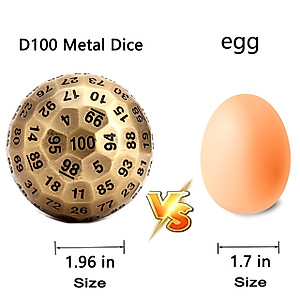 DND Metal Dice Set ,100 Sided die Dungeon Dragon Dice Skull Splitter Polyhedral The New D100 Giant Metal Dice Set D&D (The Diameter of 1.97in)