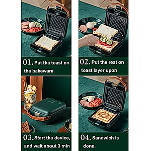 3-in-1 Sandwich Waffle Eggette Maker Portable Cooking Non-stick Coated Detachable Bakeware Plates Electric Panini Press Double-sided Heating Breakfast Toaster