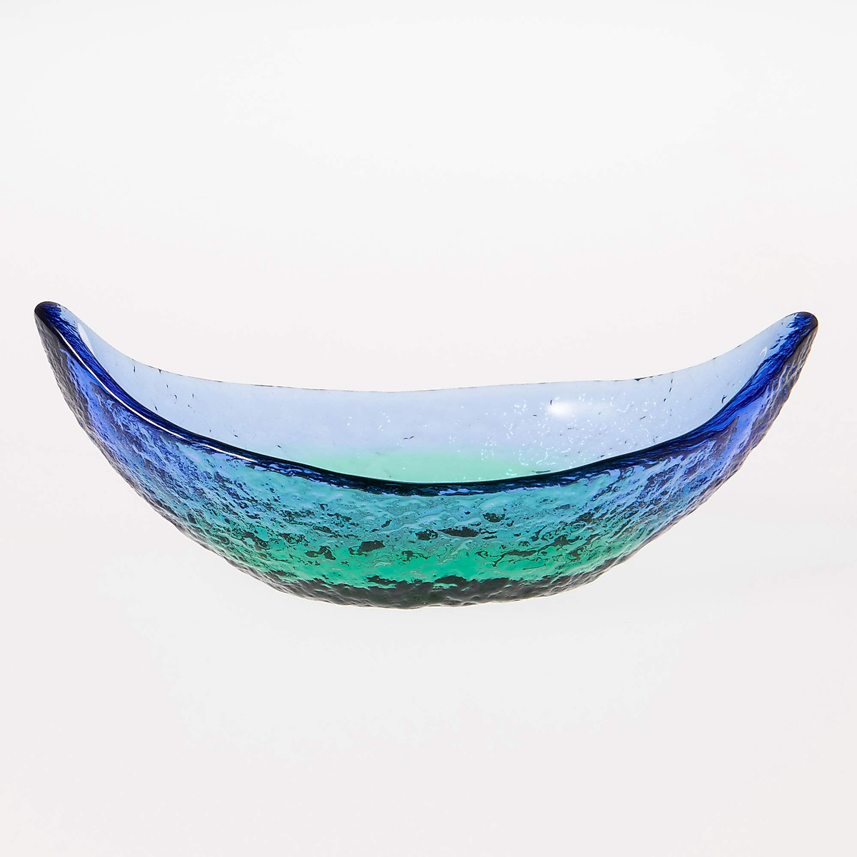 Toyo Sasaki Glass WA3305 Small Bowl, Blue/Green, Approx. 4.7 x 2.4 x 2.0 inches (12 x 6 x 5 cm), Coral Sea, Boat Shape, Made in Japan