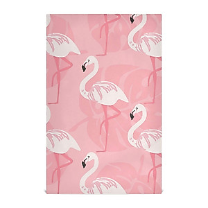 Qilmy Flamingo Kitchen Dish Towel Set of 6, Soft Absorbent Dish Cloths Decorative Tea Bar Drying Towels, 28 x 18 Inch