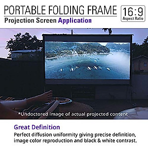 Akia Screens 120 inch Portable Outdoor Projector Screen with Stand and Bag 16:9 8K 4K Ultra HD 3D Adjustable Height Foldable Projection Screen Silver for Movie Video Home Theater AK-OS120H1