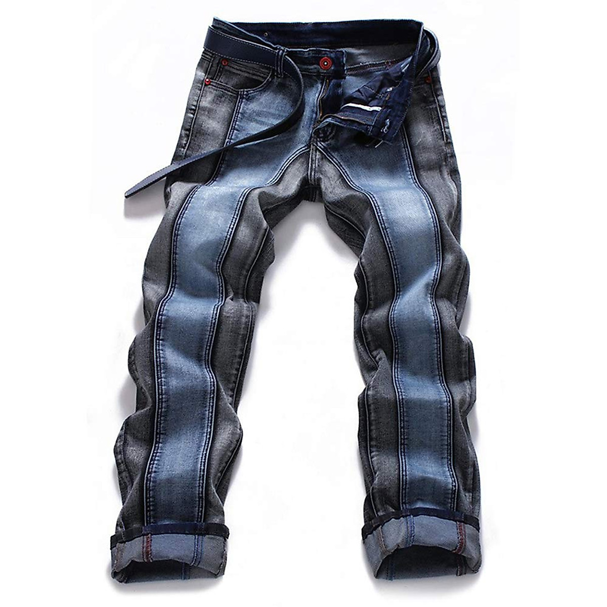 AITITIA Men's Ripped Regular Fit Jeans (30, Blue Gray)