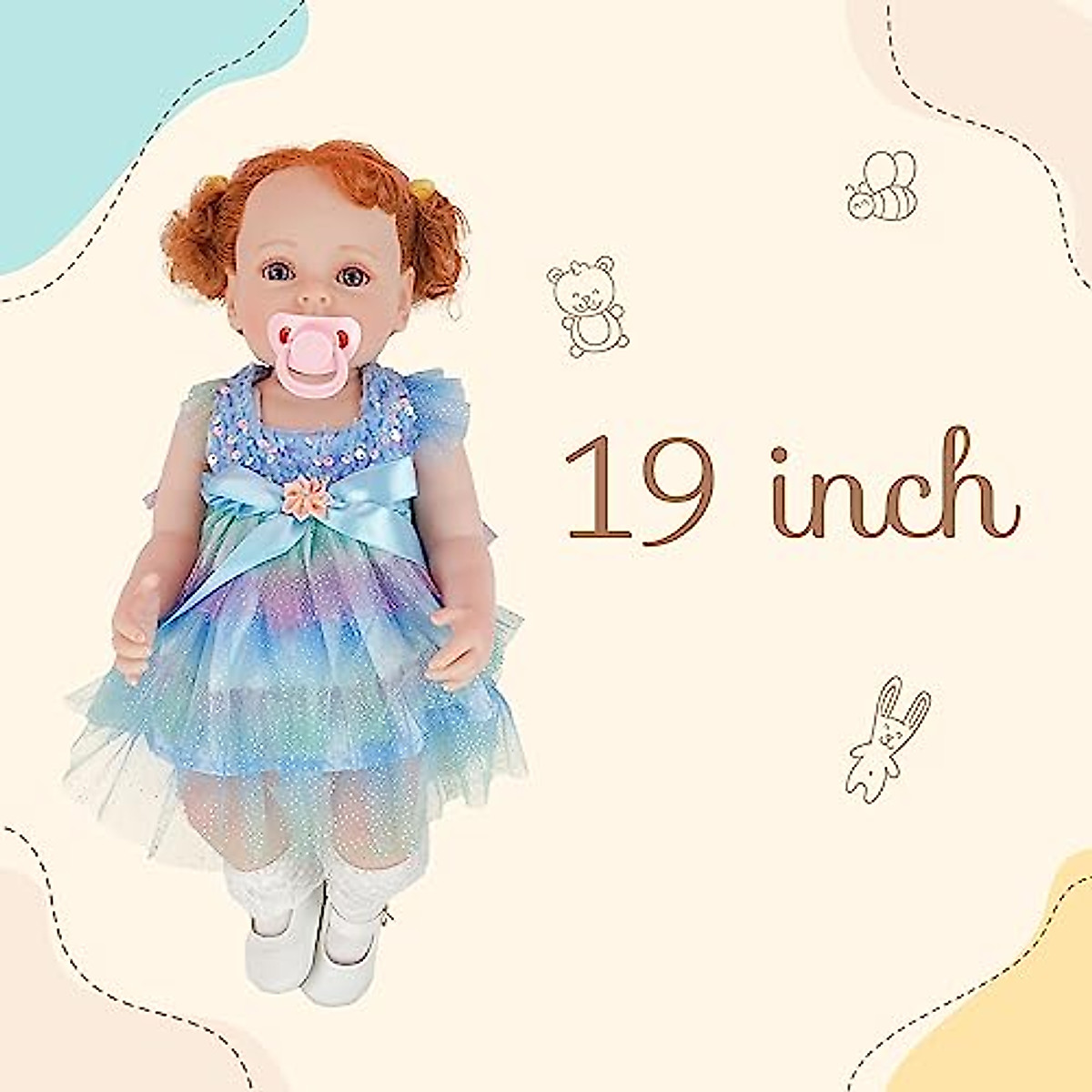 CUAIBB Lifelike Reborn Baby Dolls, 18 inch Reborn Doll Realistic Newborn Baby Doll Silicone Body, Real Life Baby Doll for Kids Gift Set Age 3+