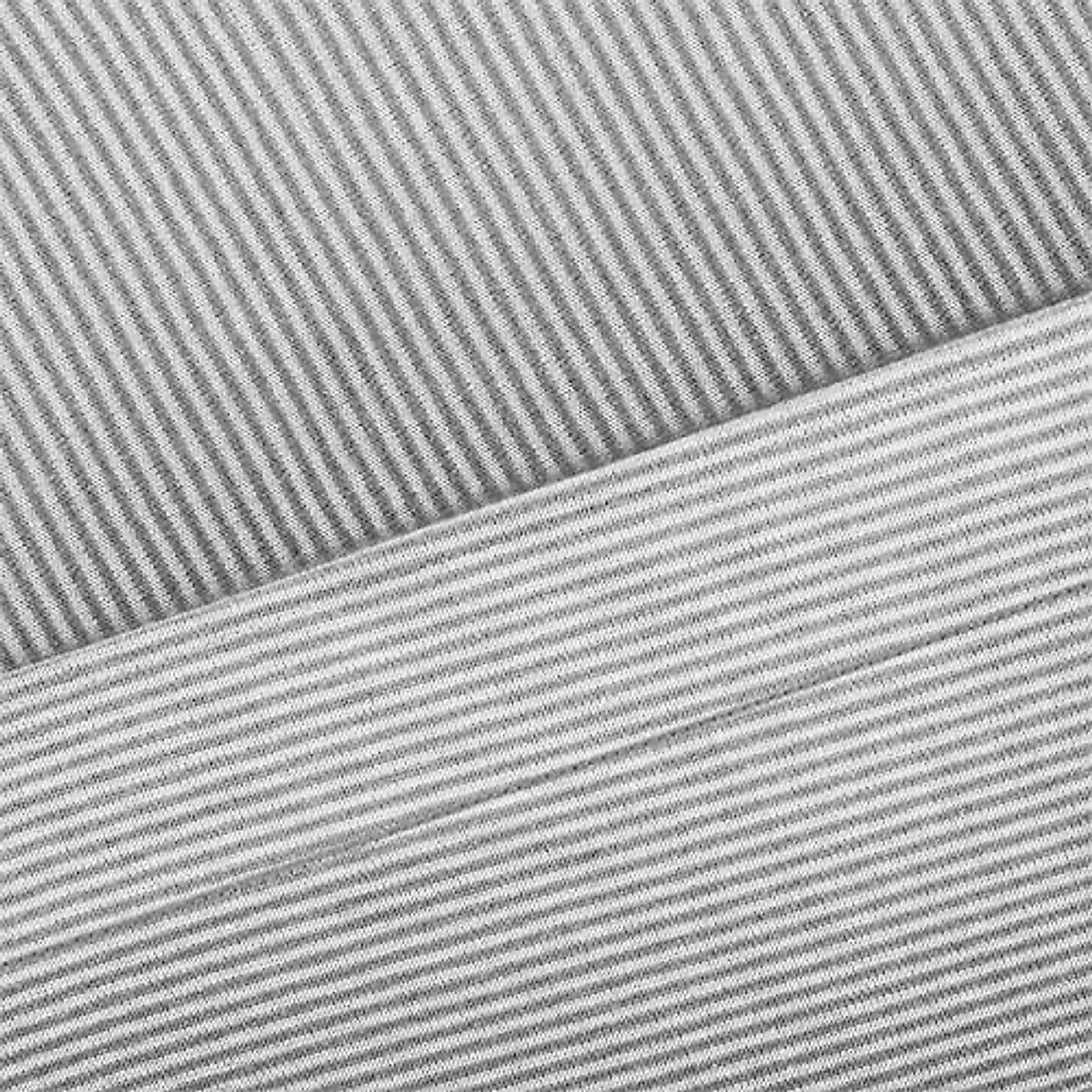 Dreamer's Nest Jersey Bed Sheet Set Cotton Blend Knit 3 Piece - 1 Flat Sheet 1 Fitted Sheet 1 Pillowcases T-Shirt Soft Stretchable Sheets All Season Bedding (Grey Stripe, Twin)