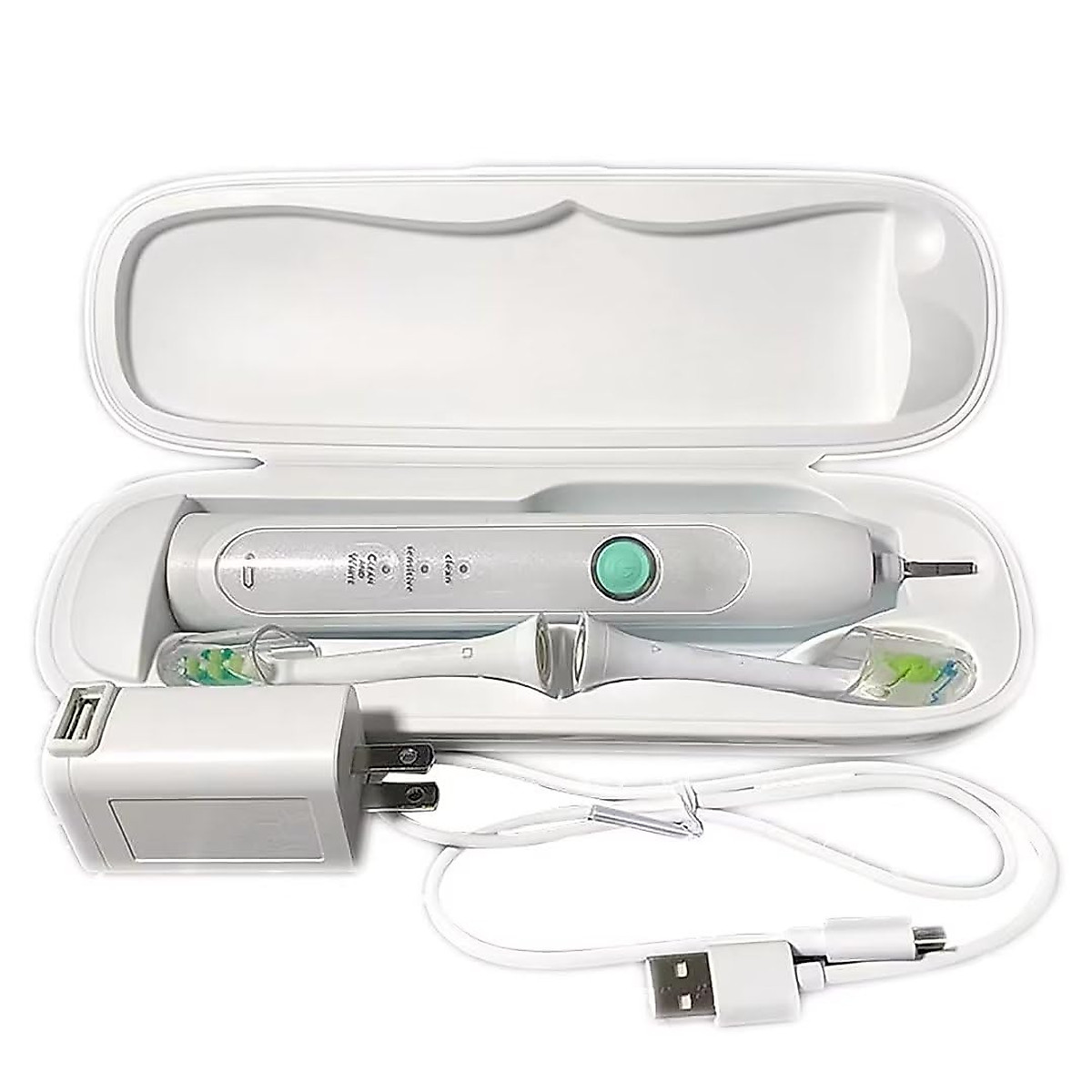 USonline911 Premium Economical Travel Charger Case w/AC Charer + USB Cable for Philips Sonicare HX6xxx HX89 HX91 Series