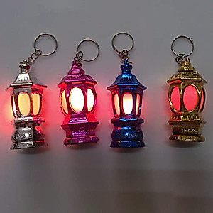 Uonlytech 60pcs Torch Favors Arabian Random Mini Color Keyring Practical Charm Chain Party Fillers Charms Style Lamp Bag Handbag Muslim Gifts Pendant Lights Home Lantern, Small