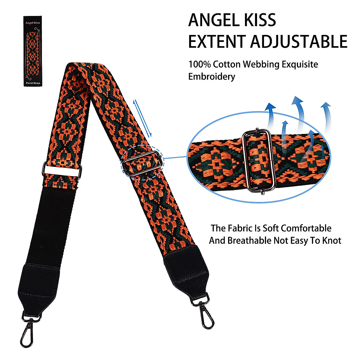 Angel Kiss Wide Purse Strap Replacement Crossbody Adjustable Straps for Purses and Handbags