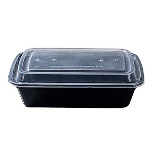 Microwave Safe Meal Prep Containers with Lids 38 oz - 150 Pack Plastic Food Storage Bowls for Lunch, Takeout, and Restaurant-Style Dining - Perfect for To-Go Meals, Salads, and Healthy Eating at Home