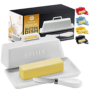 Butter dish set N salt and pepper shaker set Bundle [White]