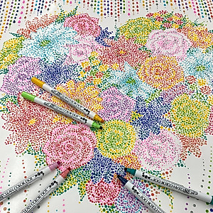 Kuretake Zig Clean Color Dot Pens Water Based Marker, 12 Colors Set (TC-6100/12V)