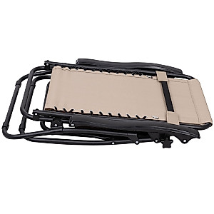 Giantex 3 PCS Zero Gravity Chair Patio Chaise Lounge Chairs Outdoor Yard Pool Recliner Folding Lounge Table Chair Set Backyard Lounge Chairs (Beige)