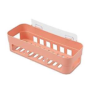 Muellery Adhesive Wall Mounted Shelf Hanger Hanging on Wall Stick Bathroom Kitchen Pink TPQU96103