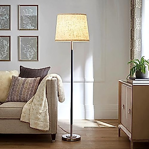 PORRUNNY Lamp Shades Set of 2 Drum Lamp Shades for Table Lamps and Floor Lamps with 2 PCS 7 inch Harp, Medium Fabric Lampshades, Beige Lampshades Natural Linen Hand Crafted (10 x 12 x 8inch)