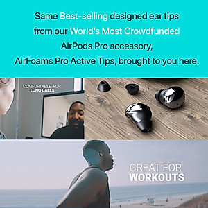 Memory Foams Pro Active V2.0 Patented Silicone Memory Foam Ear Tips for Galaxy Buds Pro and Jabra 85t. Stays in, Last 5X Longer, No Sweat/Wax. Replacement for Samsung Galaxy Buds Pro Tips. CharJenPro