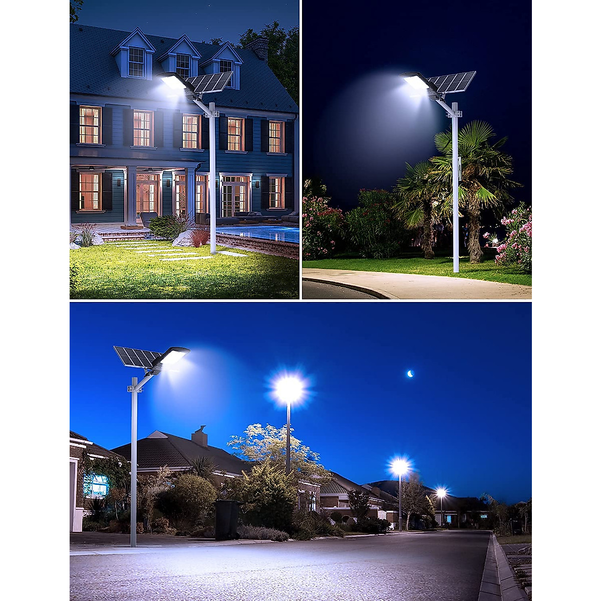 HYKOONT Solar Street Light, 500W Solar Parking Lot Lights Dusk to Dawn Outdoor Solar Lights, IP66 Waterproof 6500K Street Light Solar Powered Lighting for Garage,Garden,Patio (792 LEDs)