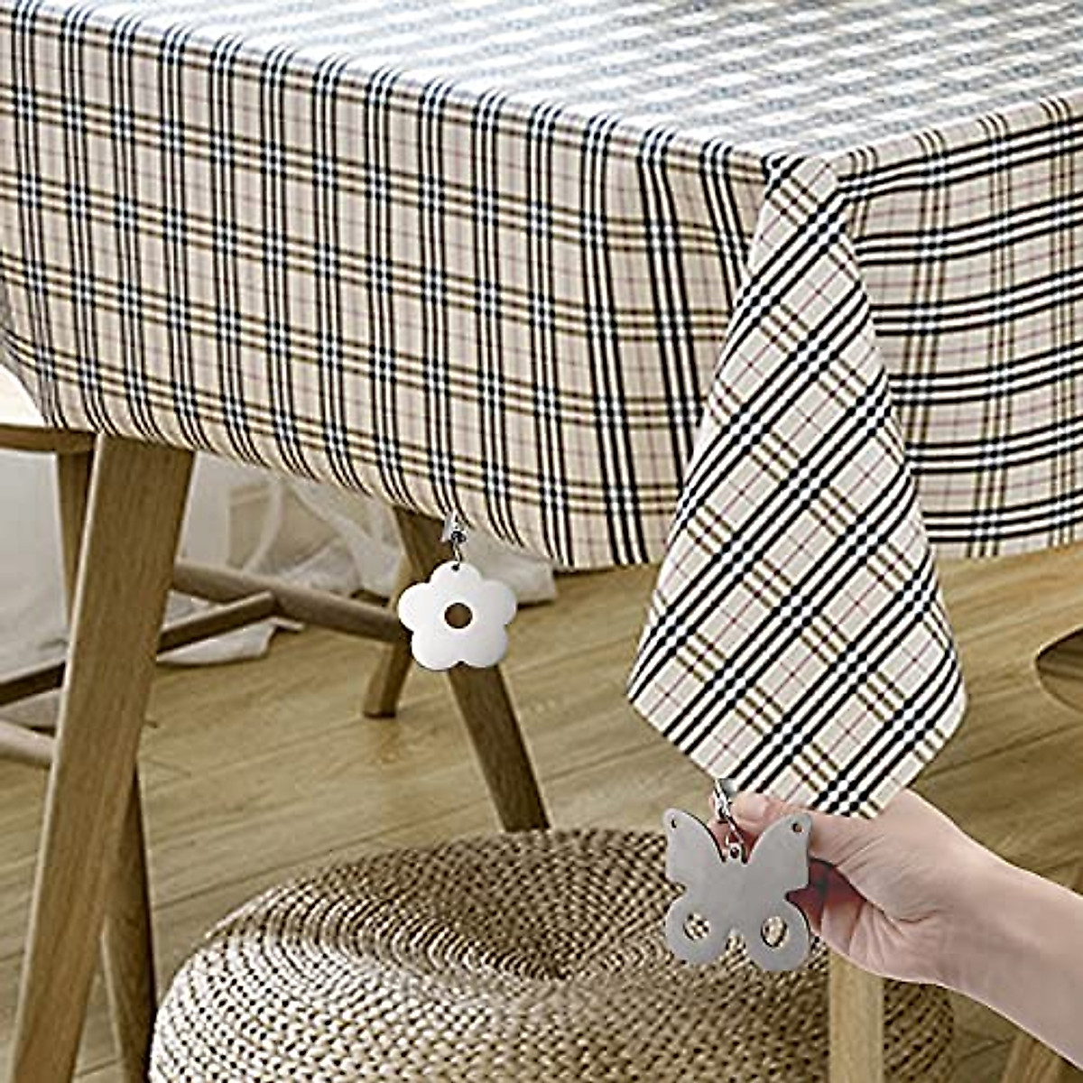 DEAYOU 8 Pack Stainless Steel Tablecloth Weights, Metal Table Cloth Holders Curtain Weights, Table Cover Clips Clamps Pendants for Outdoor, Picnic, Indoor, Garden, Party, Travel (Diverse Shapes)
