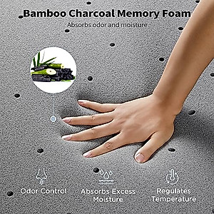 PERLECARE 3 Inch Twin Mattress Topper, Memory Foam Mattress Topper for Cooling Sleep, Bamboo Charcoal Infusion for Odor Absorption, CertiPUR-US Certified