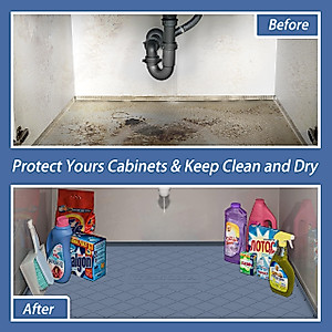 URMONA Under Sink Mat for Kitchen Waterproof, 40" x 22" Silicone Under Sink Mat for Shelf Liner Organizer, Cabinet Sink Protector Under Sink Liner for Bottom Kitchen, Bathroom(Black)