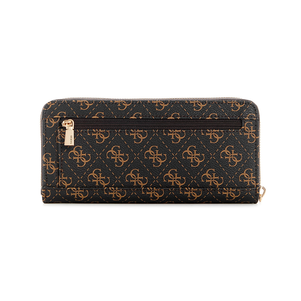GUESS Laurel Large Zip Around Wallet, Brown Logo