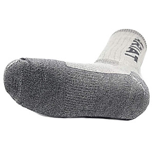 ARIAT Unisex Mid-Weight Arch Support Merino Wool Blend Reinforced Mid Calf Socks, Grey, Medium