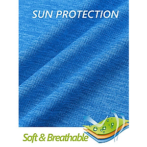 MAGCOMSEN Uv Protection Shirts for Women Long Sleeve Shirts Women Summer Shirts Running Shirts Workout Athletic Shirts Sea Blue L