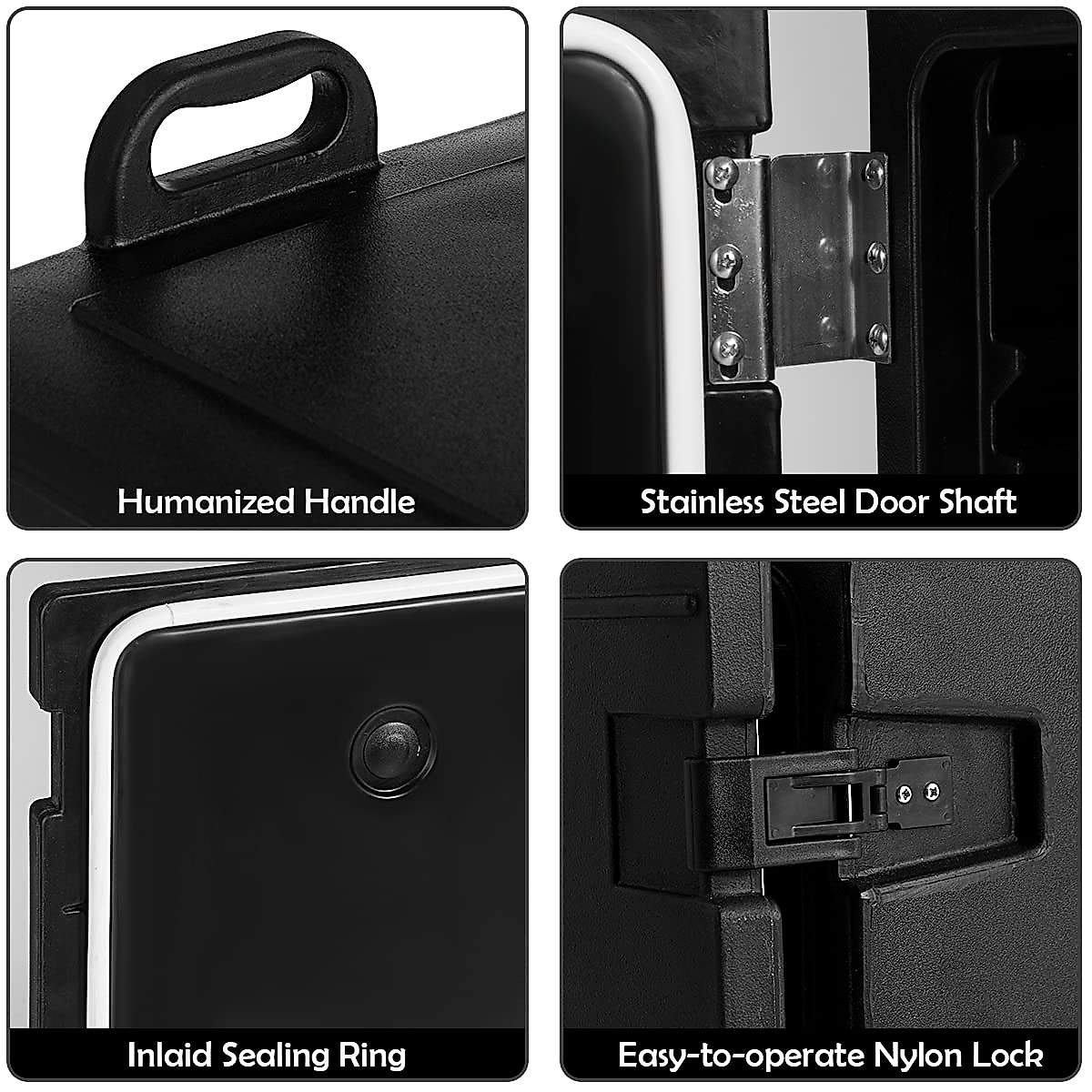 ARLIME 2PCS Insulated Food Pan Carrier, End-Loading Insulated for 5 Full-Size Pans, Food-Grade LLDPE Material, 81 Quart Portable Food Warmer, Ideal for Canteen and Restaurant Use, Black