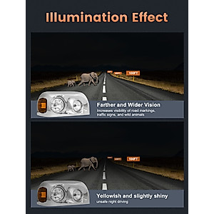 Avsty Headlights Assembly for Freightliner Century 2004 2005 2006 2007 2008 2009 2010 2011 2012 2013 2014 2015 Headlamp(Chrome)