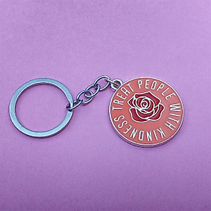 xyqcy One Direction Gift Treat People with Kindness Keychain for Harry Merch Fans Jewelry for Her & Him, Mother Daughter Sisters Friends Friendship, Birthday Valentines Anniversary Christmas