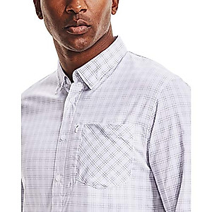 Under Armour High Tide Plaid Long Sleeve T-shirt, White/Bayou, Large