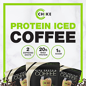 Chike Vanilla High Protein Iced Coffee, 20 G Protein, 2 Shots Espresso, 1 G Sugar, Keto Friendly and Gluten Free, 14 Servings (15.8 Ounce)